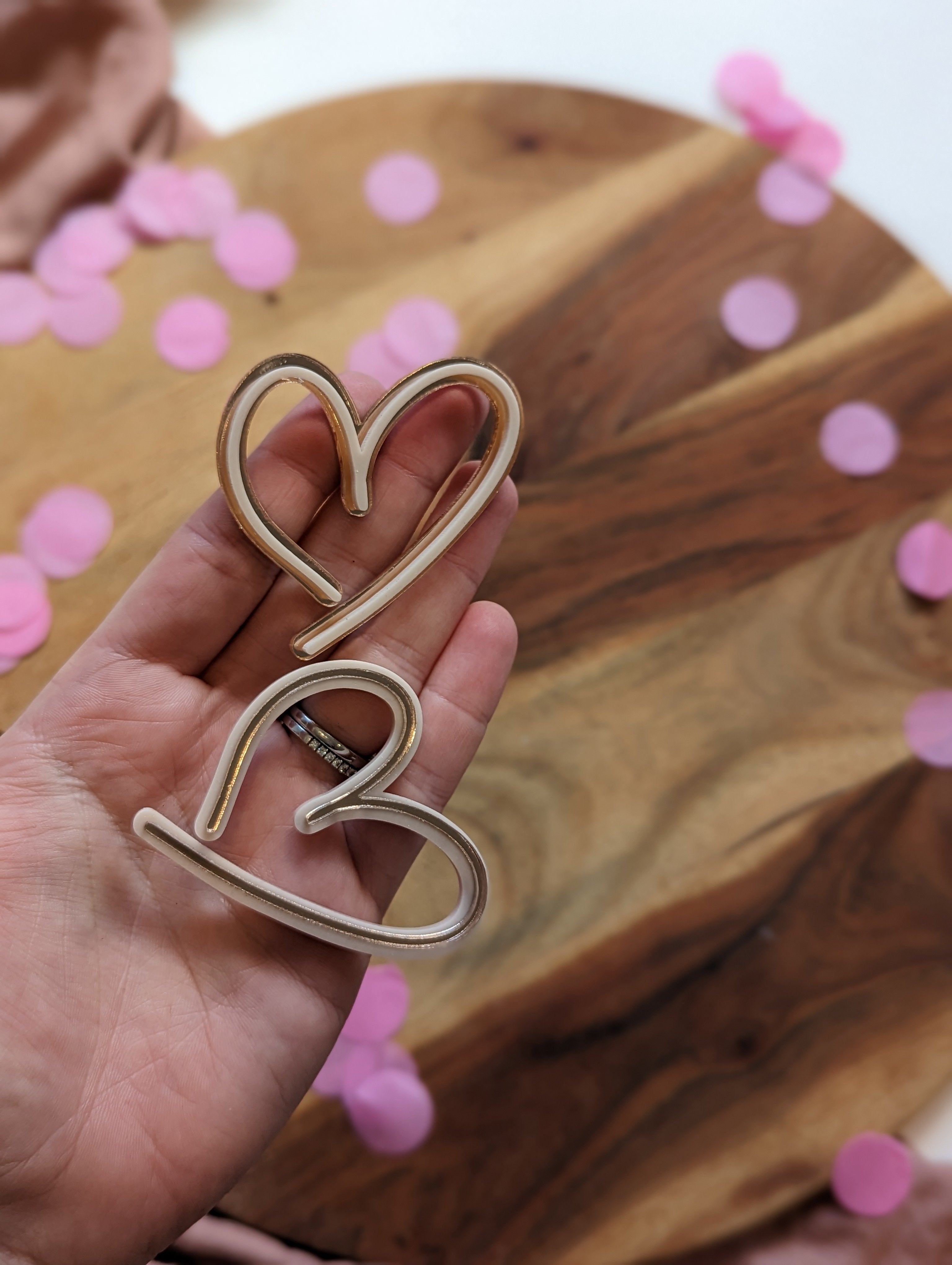 Double Layer Heart Cupcake Toppers – Little Luna Designs Australia